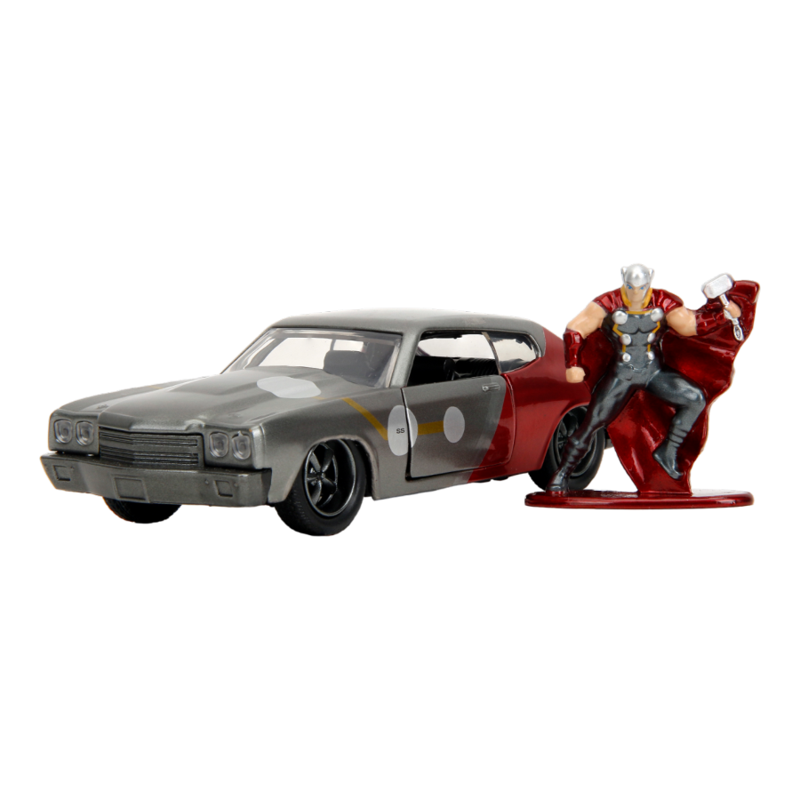 Marvel 1970 Chevy Chevelle SS with Thor Diecast Vehicle | 1:32 Scale – Puffs Pop Culture